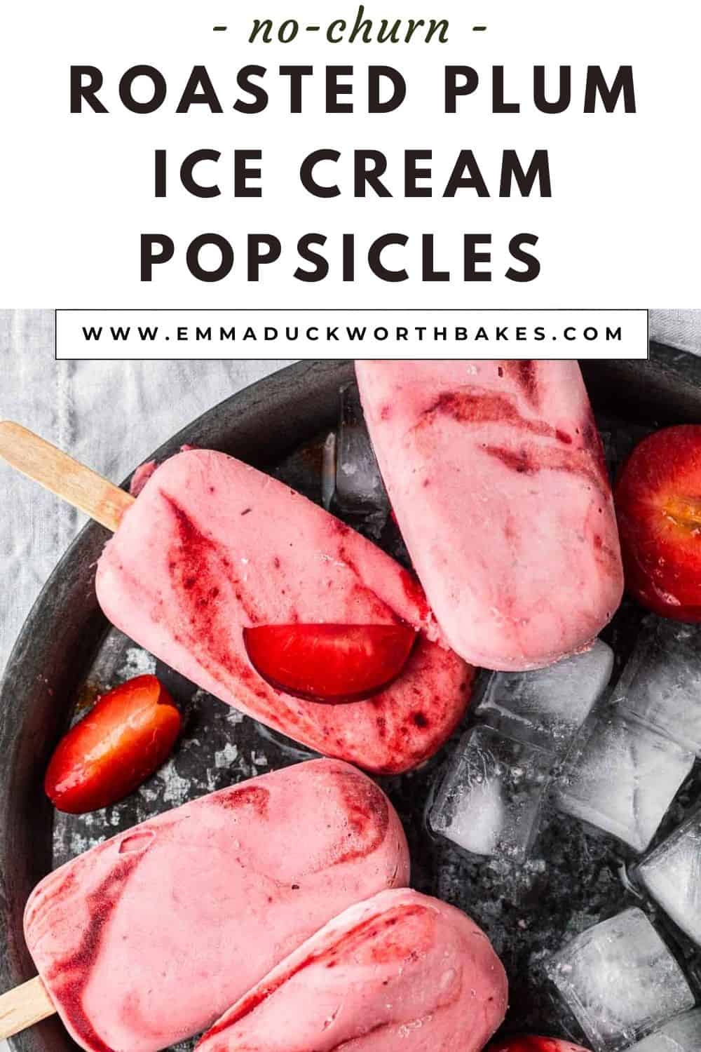 Roasted Plum Ice Cream Popsicles | Emma Duckworth Bakes