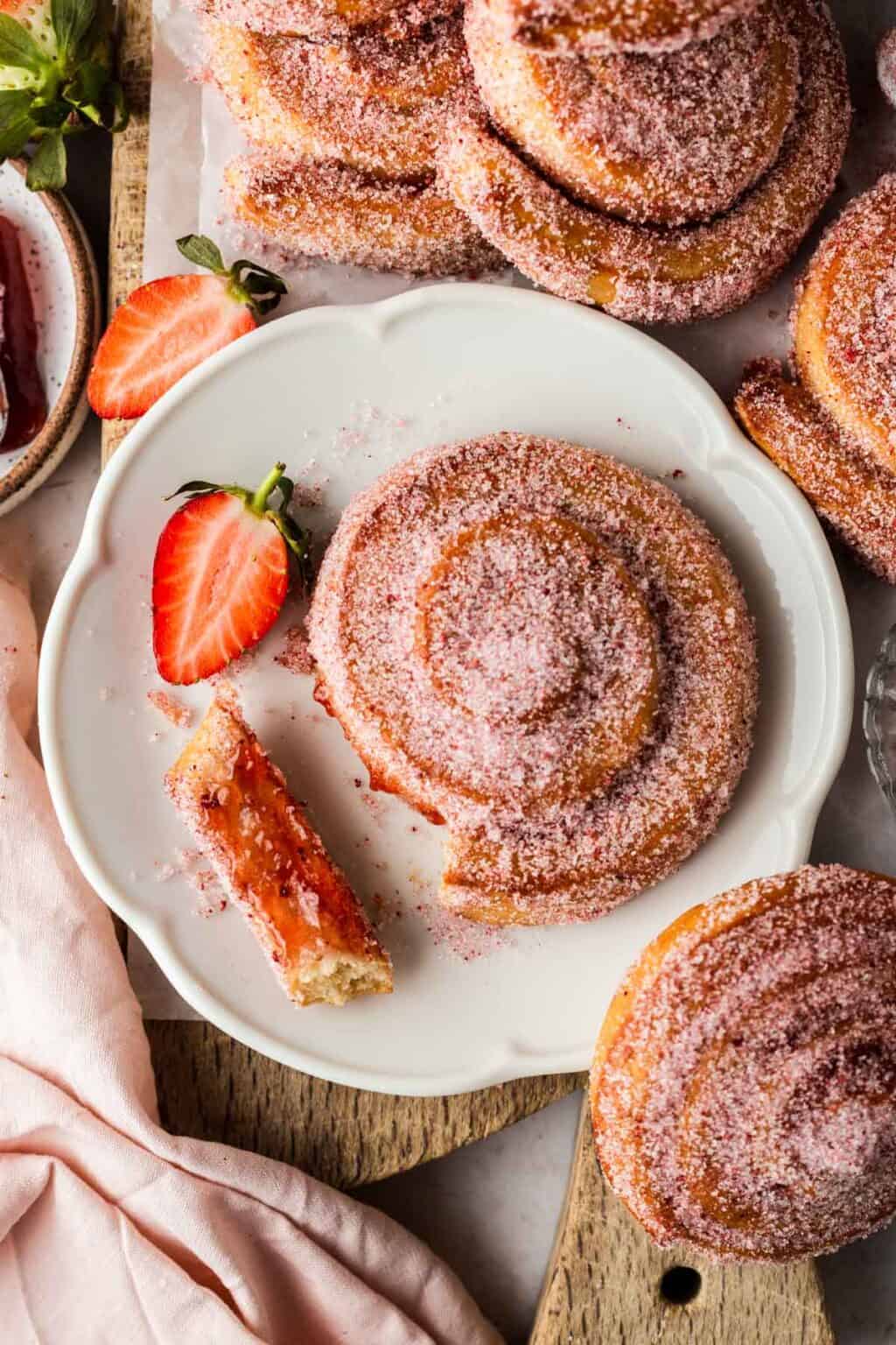 Strawberry Donut Rolls Recipe | Emma Duckworth Bakes