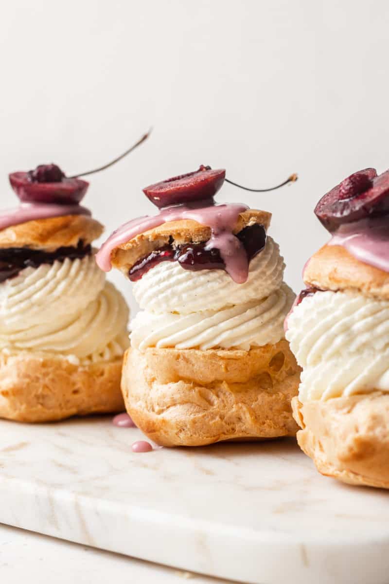 Cherry Cream Puffs (with process images) | Emma Duckworth Bakes