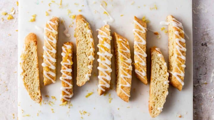 Easy Italian Lemon Biscotti with Lemon Glaze | Emma Duckworth Bakes