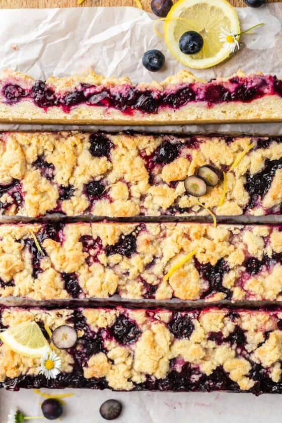 Blueberry Shortbread Crumble Bars | Emma Duckworth Bakes