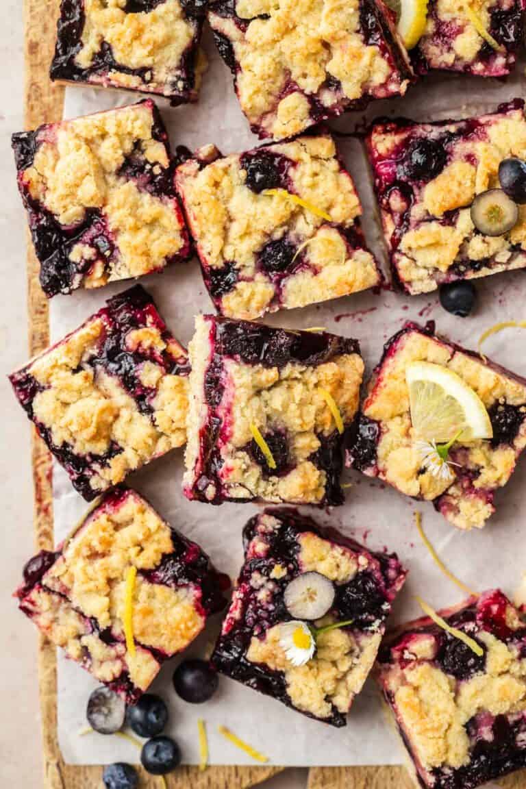 Blueberry Shortbread Crumble Bars | Emma Duckworth Bakes