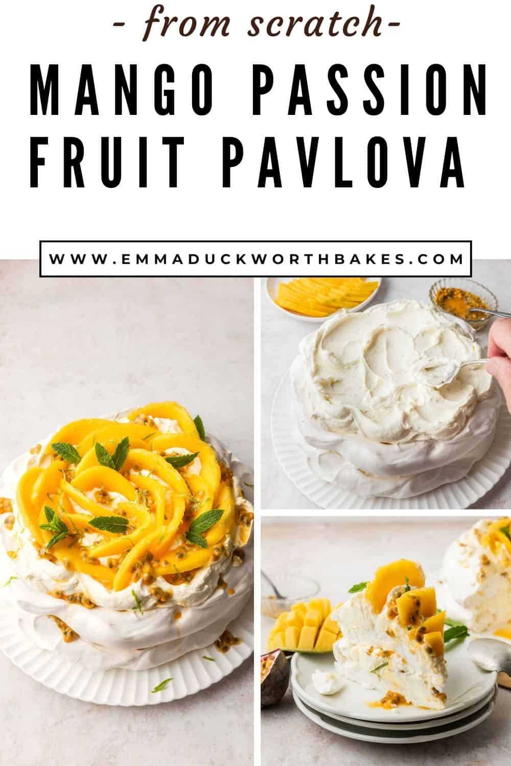 Mango Passion Fruit Pavlova | Emma Duckworth Bakes
