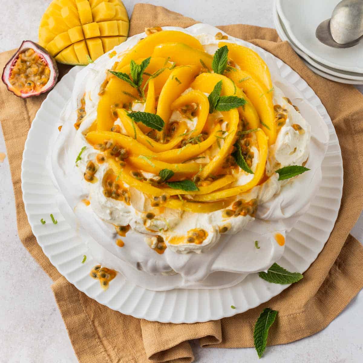 Mango Passion Fruit Pavlova | Emma Duckworth Bakes